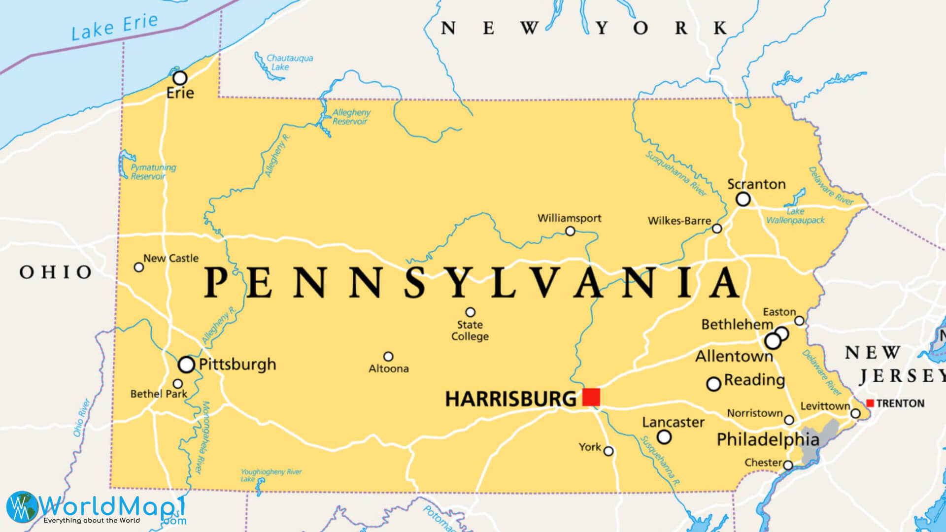 Where is Pennsylvania on the Map