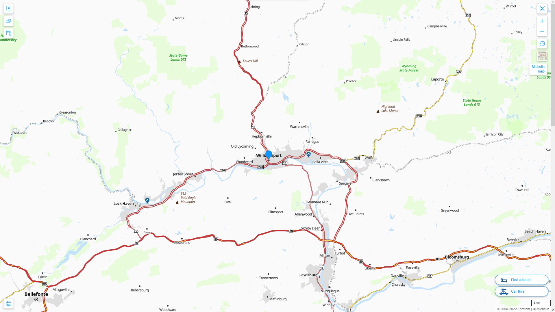 Williamsport, Pennsylvania Map
