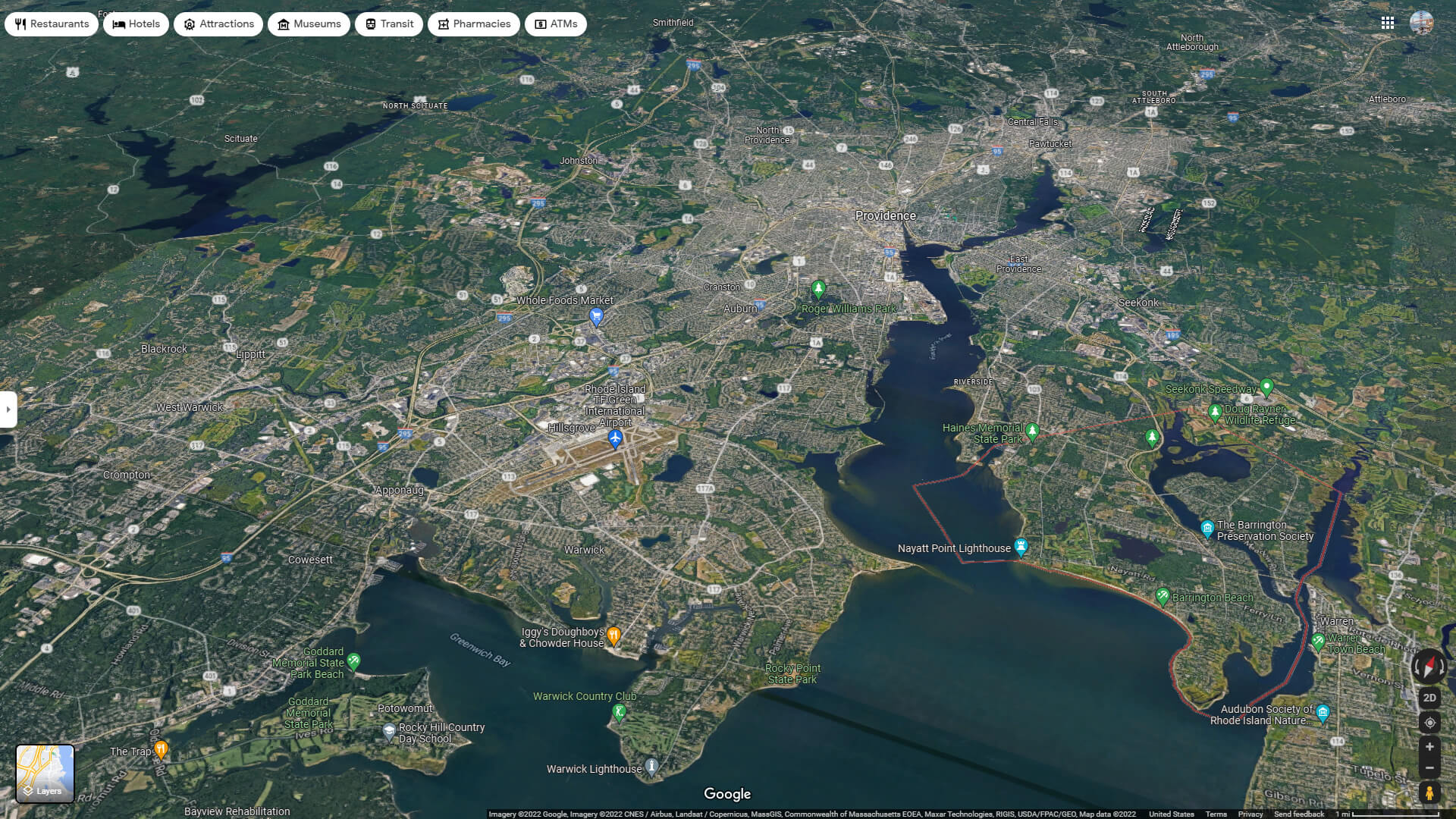 Barrington Town, Rhode Island Map