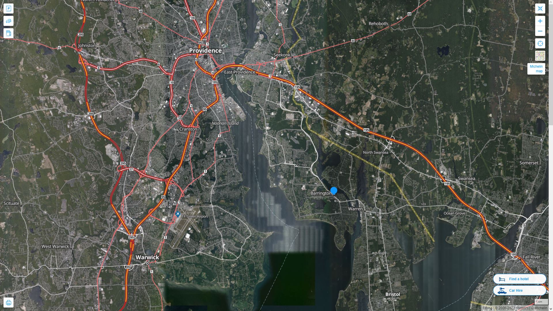 Barrington Town, Rhode Island Map