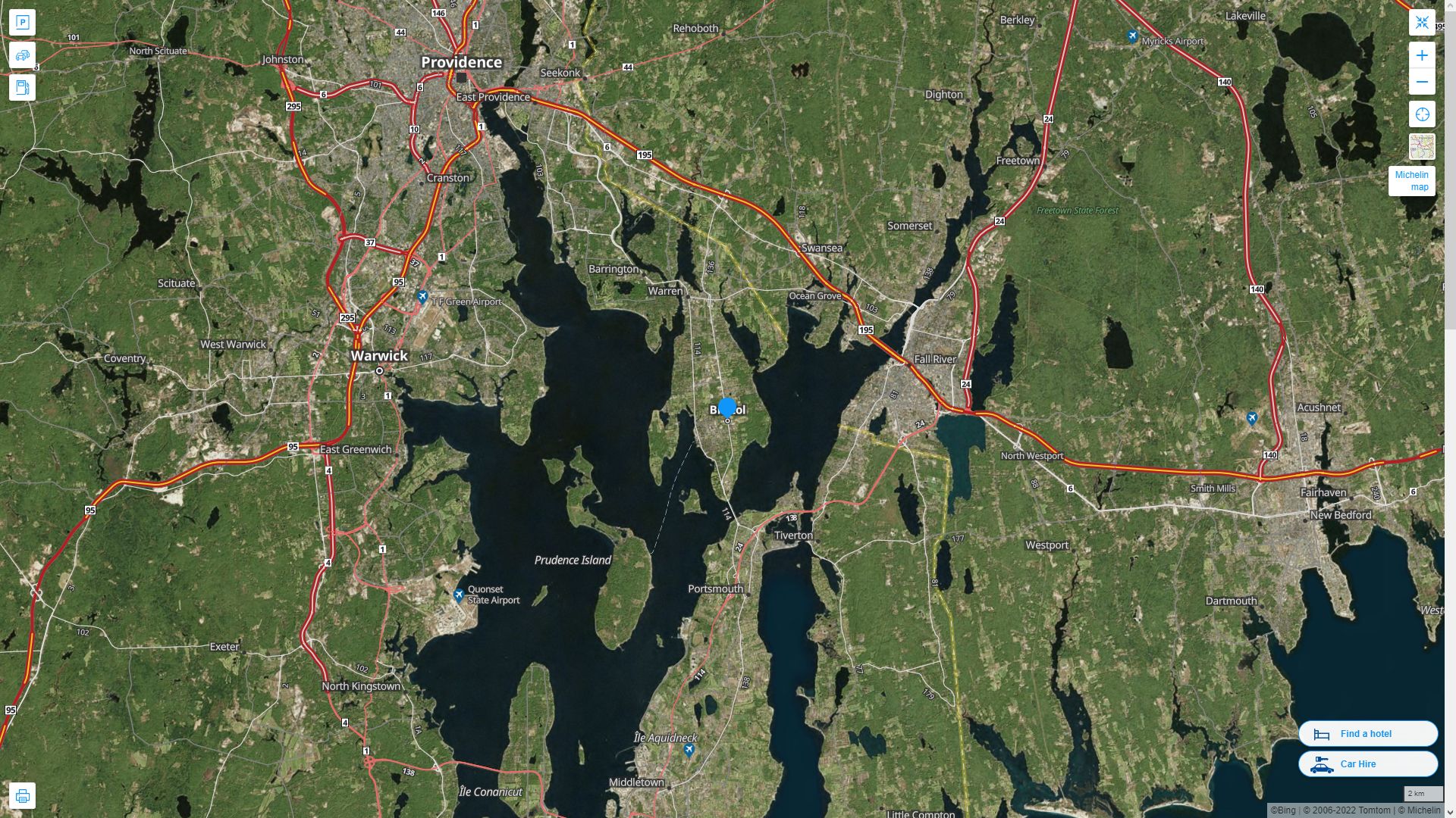 Bristol Town Rhode Island Map