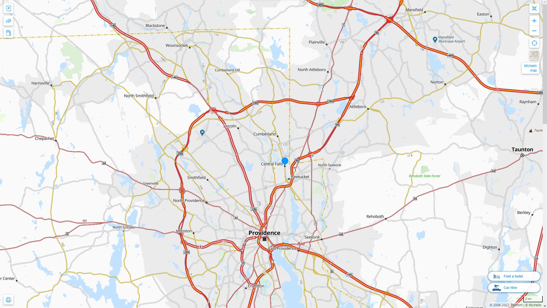 Central Falls Rhode Island Map