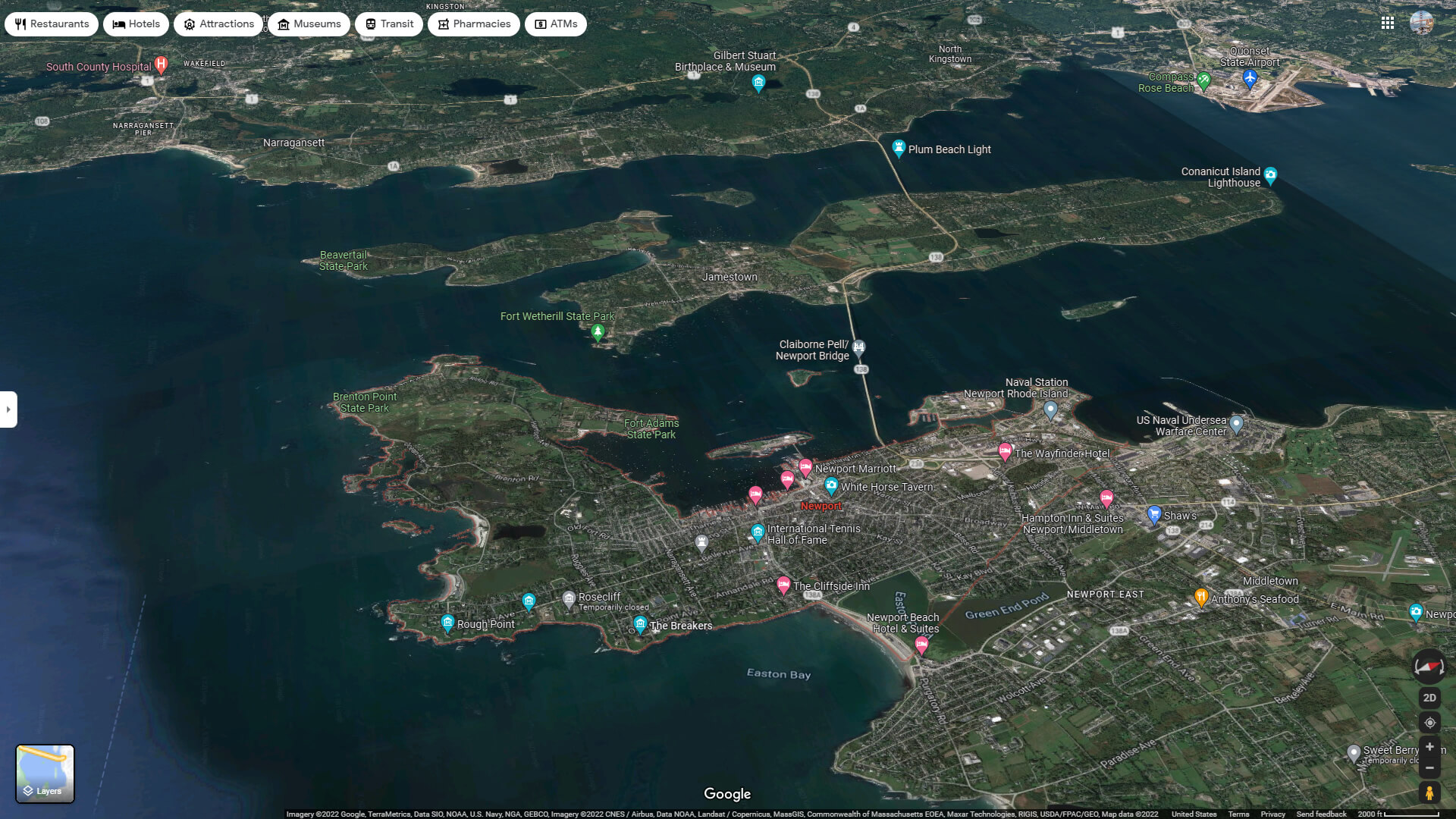 Newport, Rhode Island Map