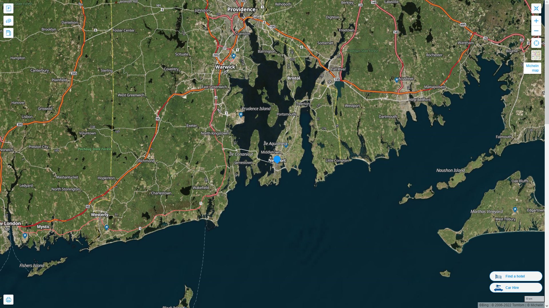 Newport, Rhode Island Map