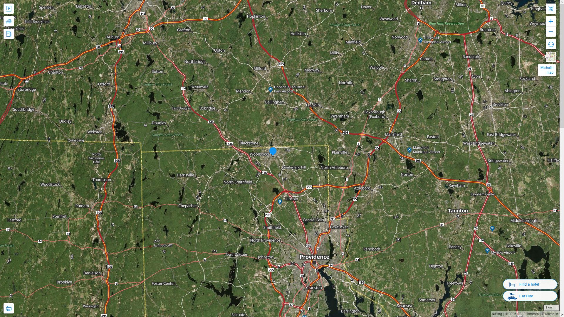 Woonsocket Rhode Island Map