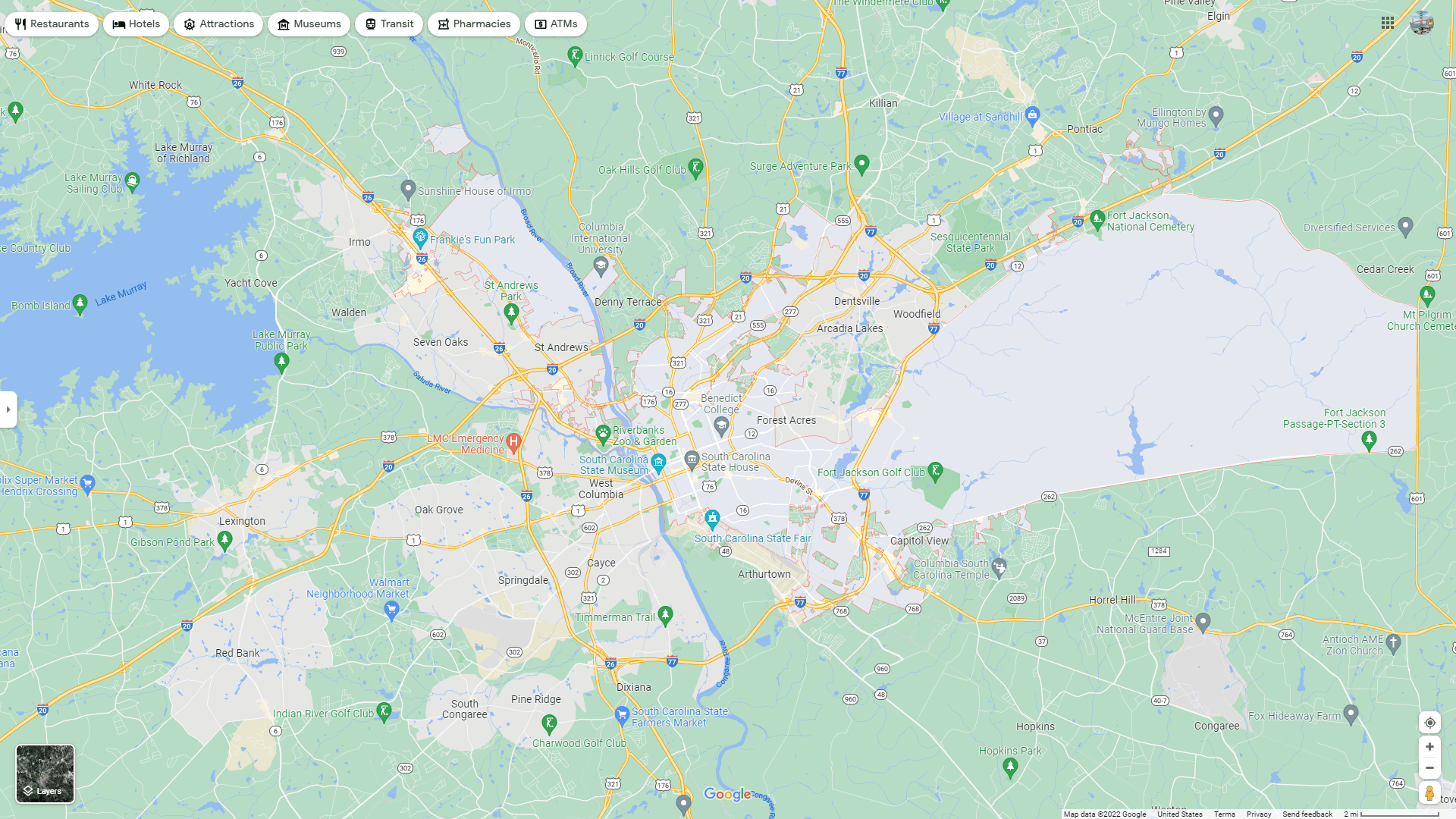 Columbia, South Carolina Map