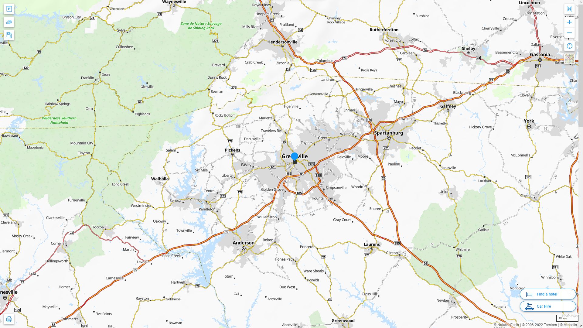 Greenville South Carolina Map - United States