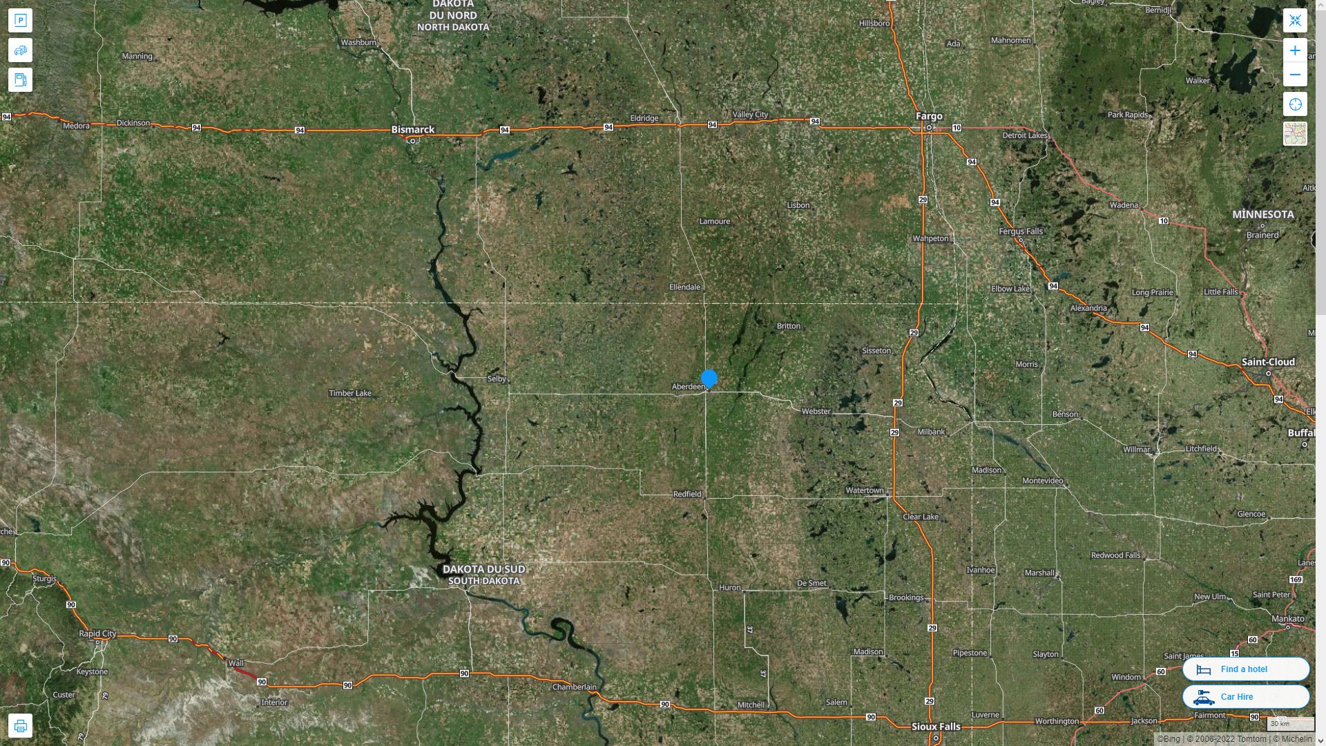 Aberdeen, South Dakota Map