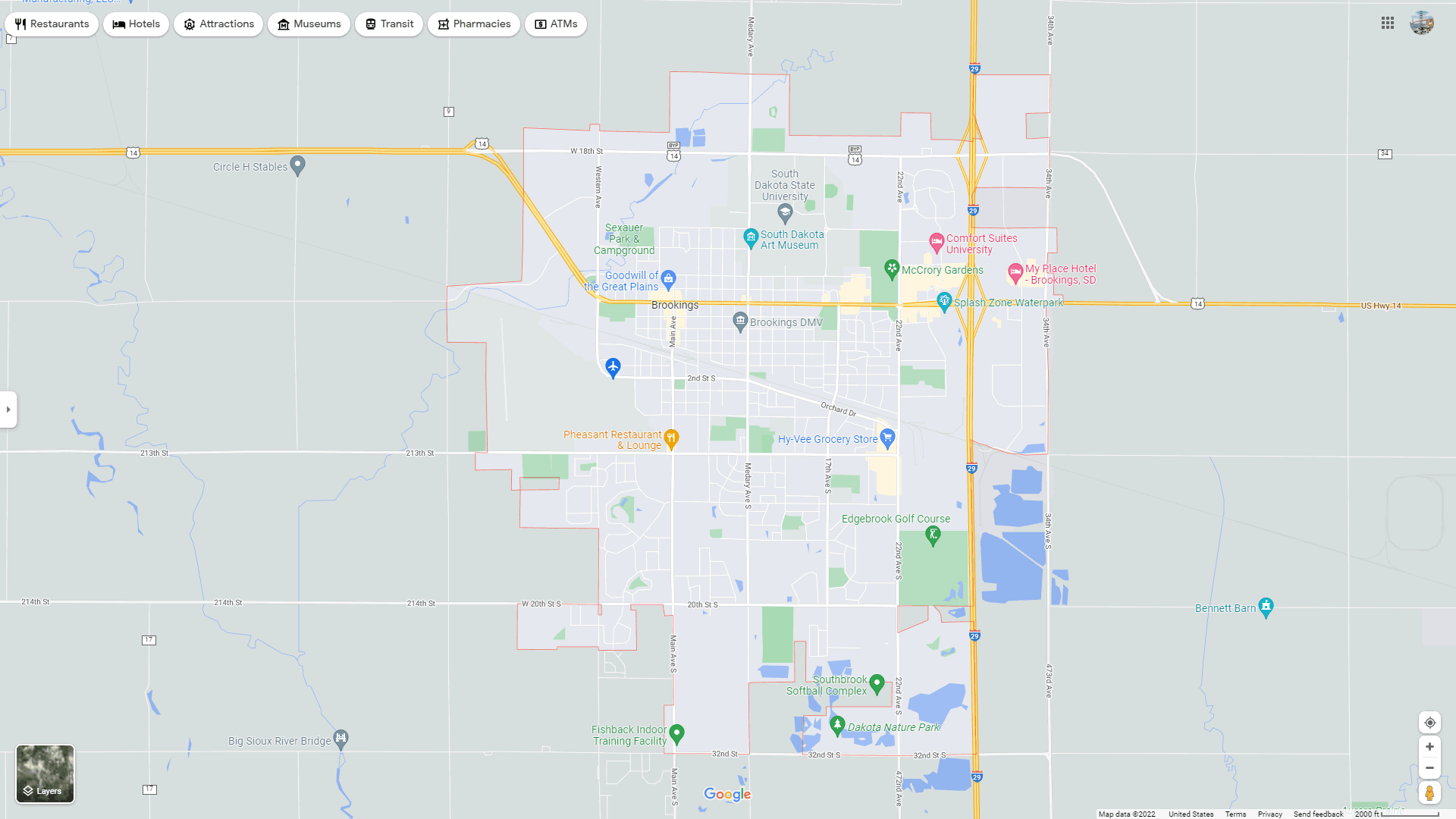 Brookings, South Dakota Map