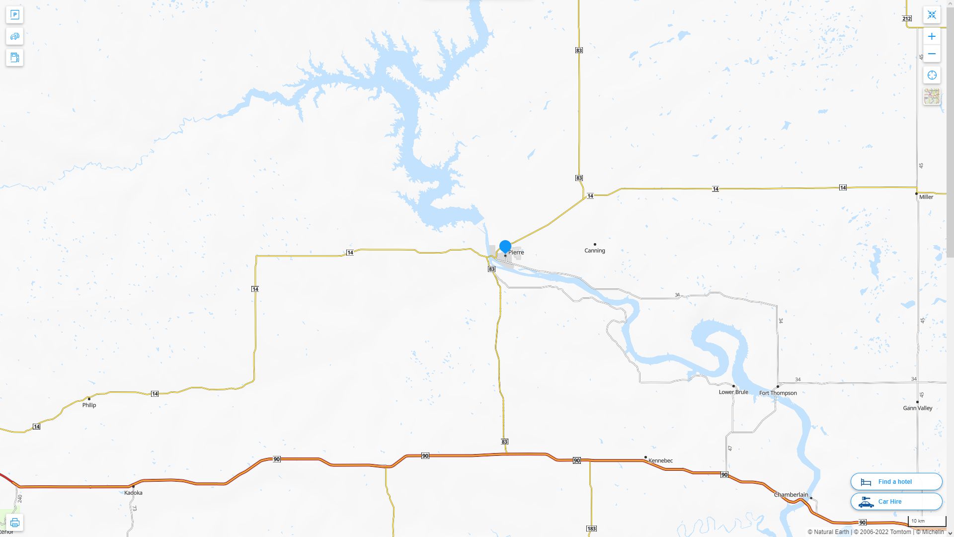 Pierre, South Dakota Map