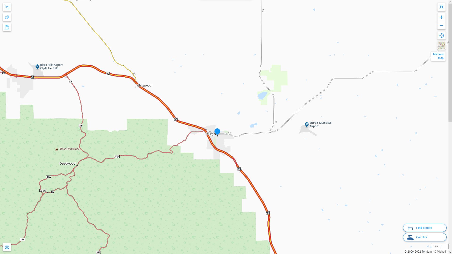 Sturgis, South Dakota Map
