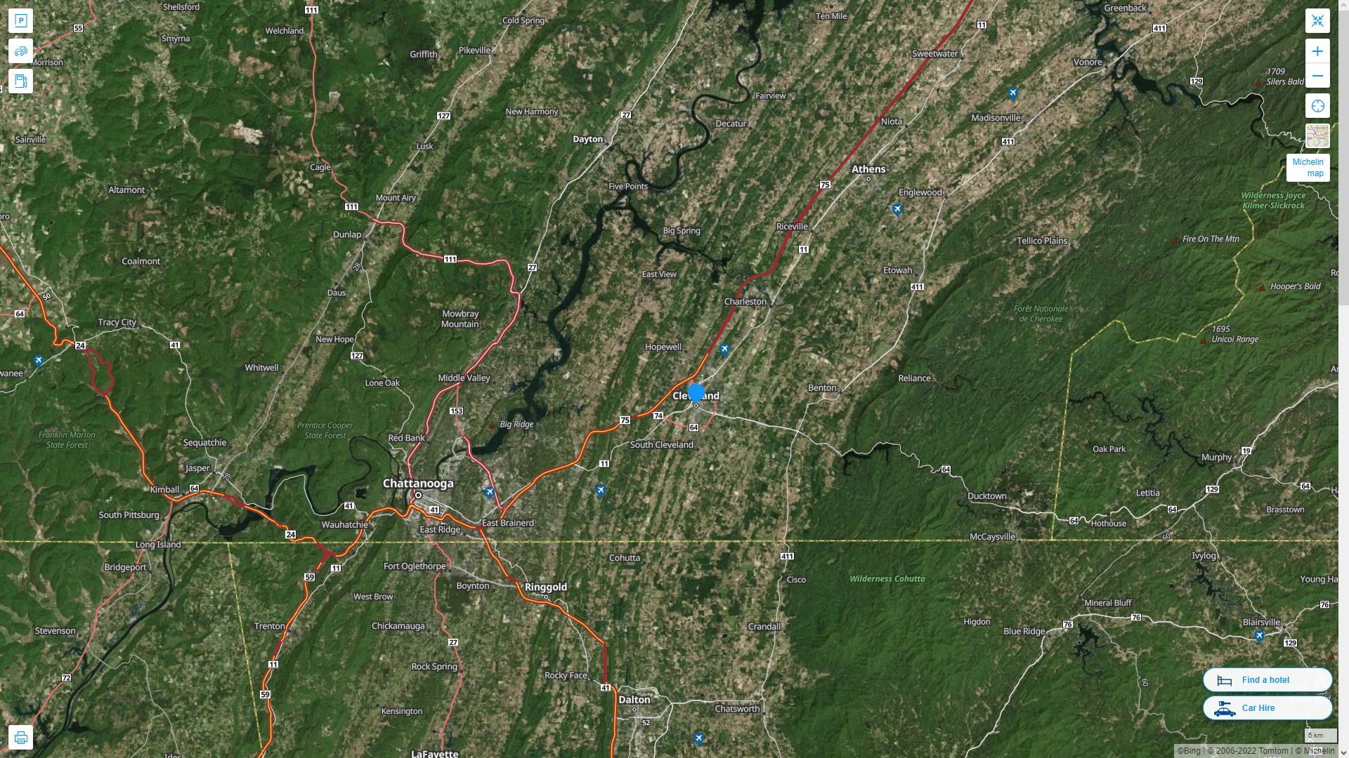 Cleveland Tennessee Map - United States