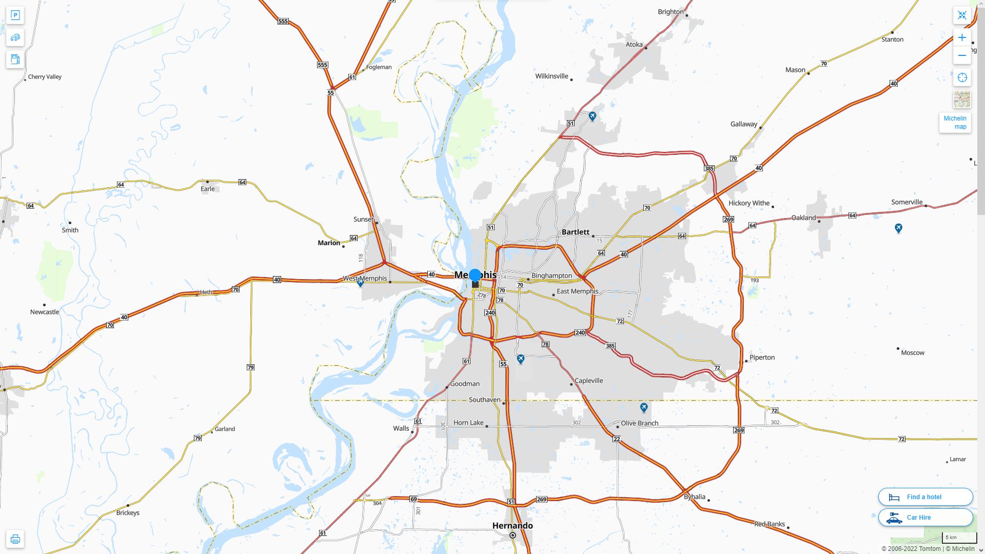 Memphis Tennessee Map
