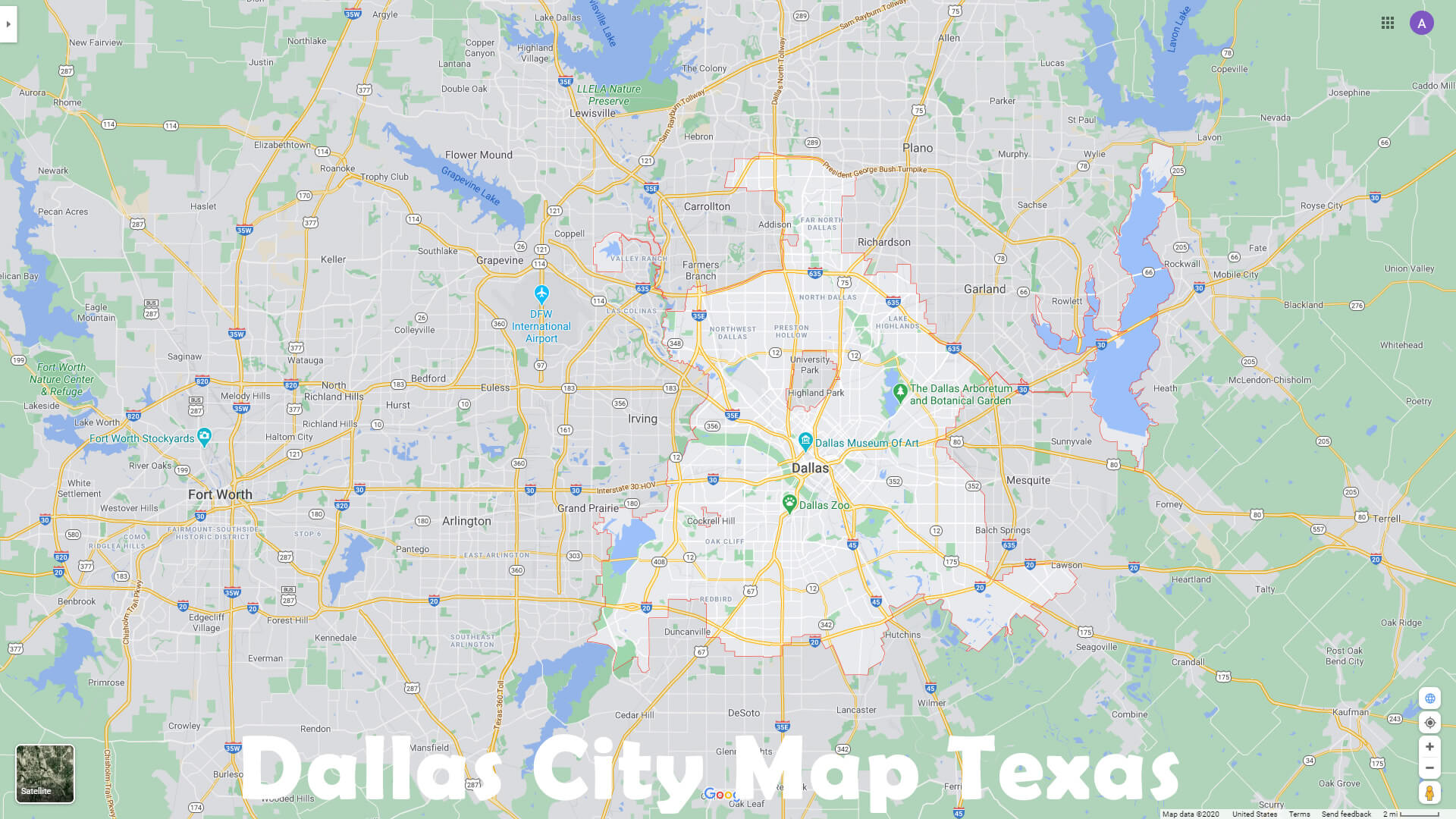 Dallas, Texas Map