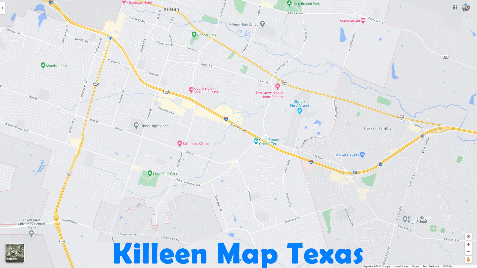 Killeen, Texas Map