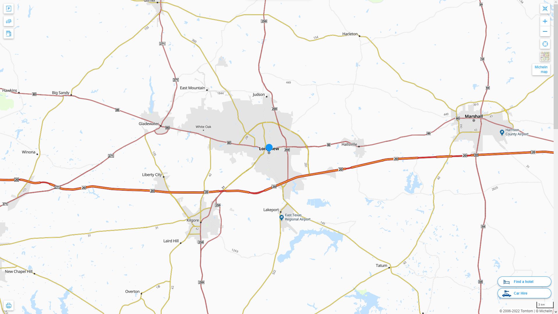 Longview, Texas Map
