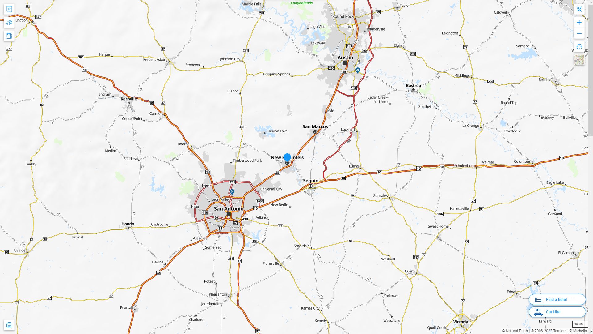 New Braunfels, Texas Map