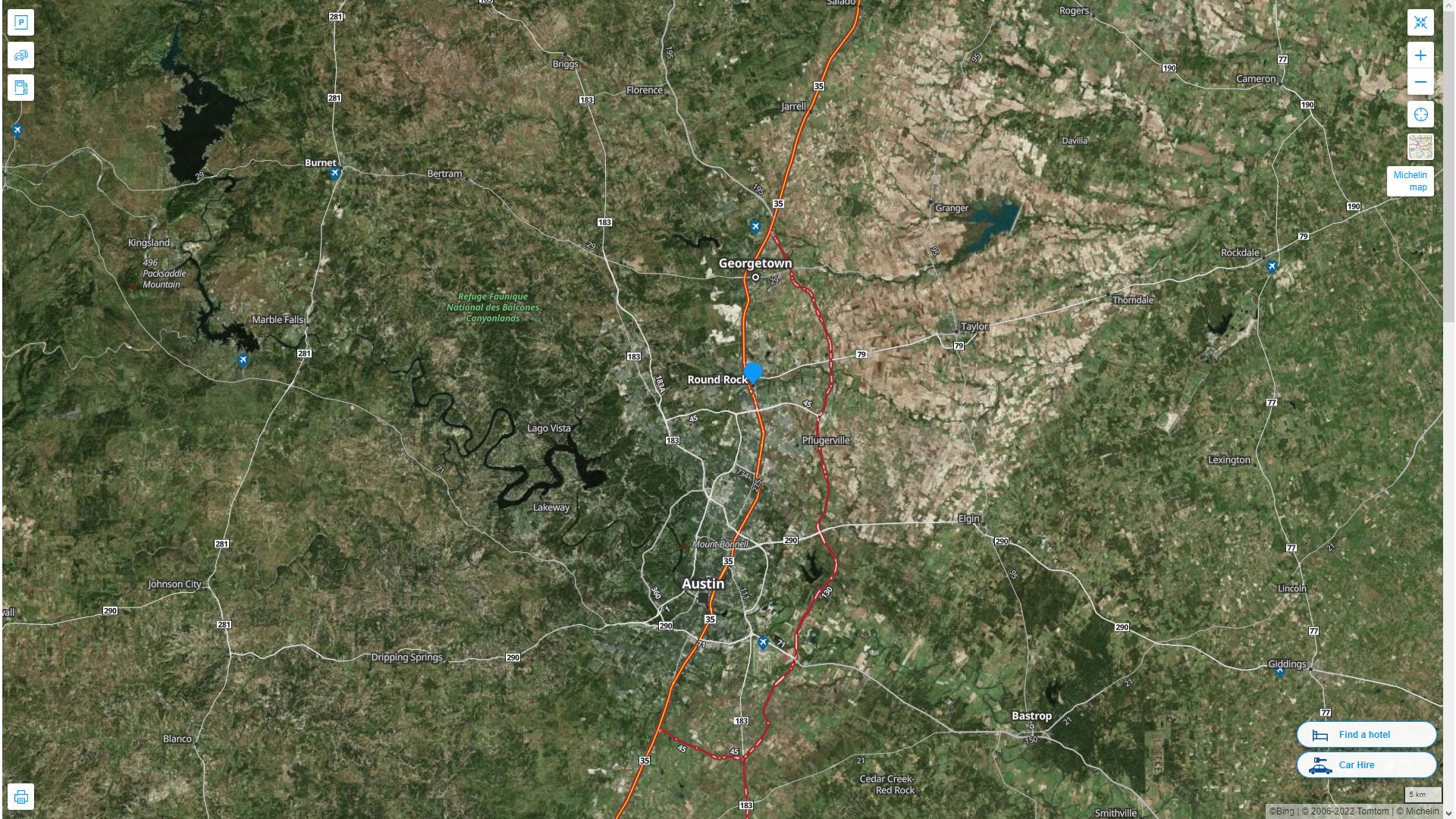 Round Rock, Texas Map