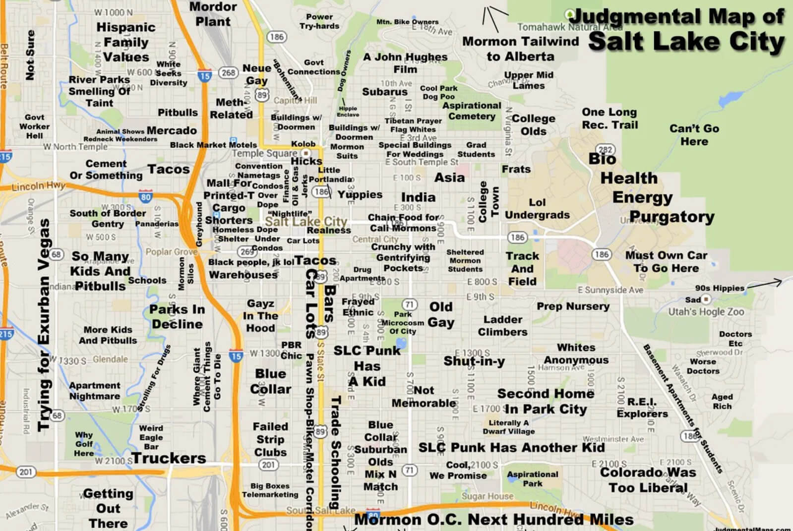 Salt Lake City, Utah Map