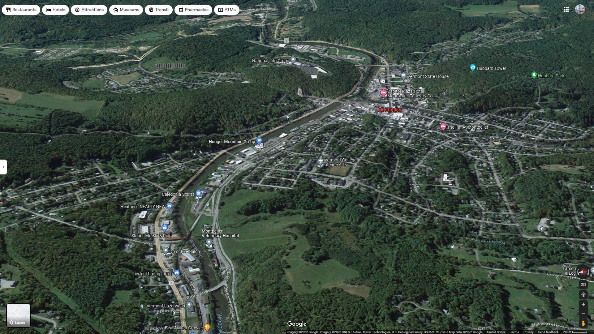 Montpelier, Vermont Map