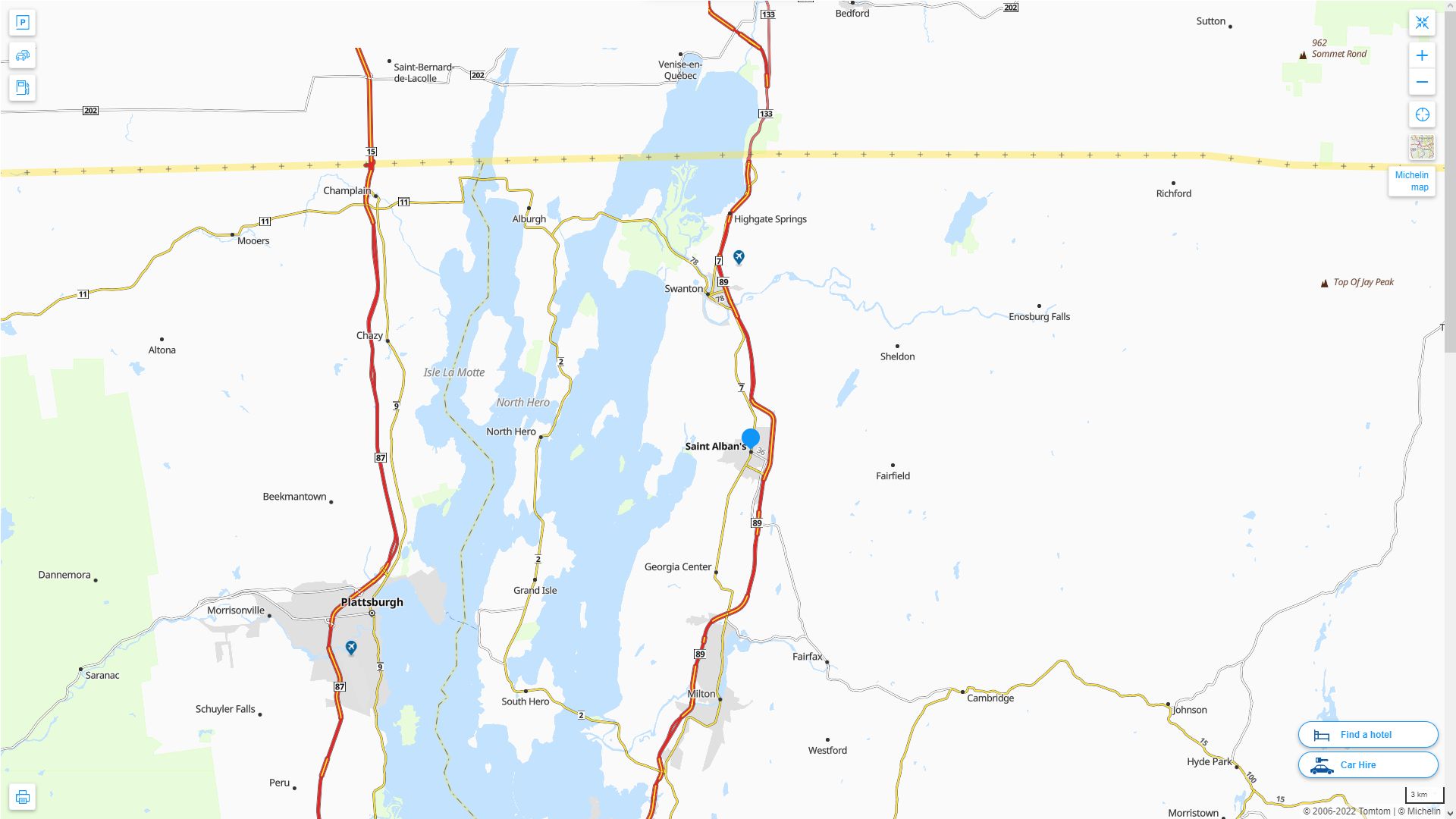 St. Albans, Vermont Map