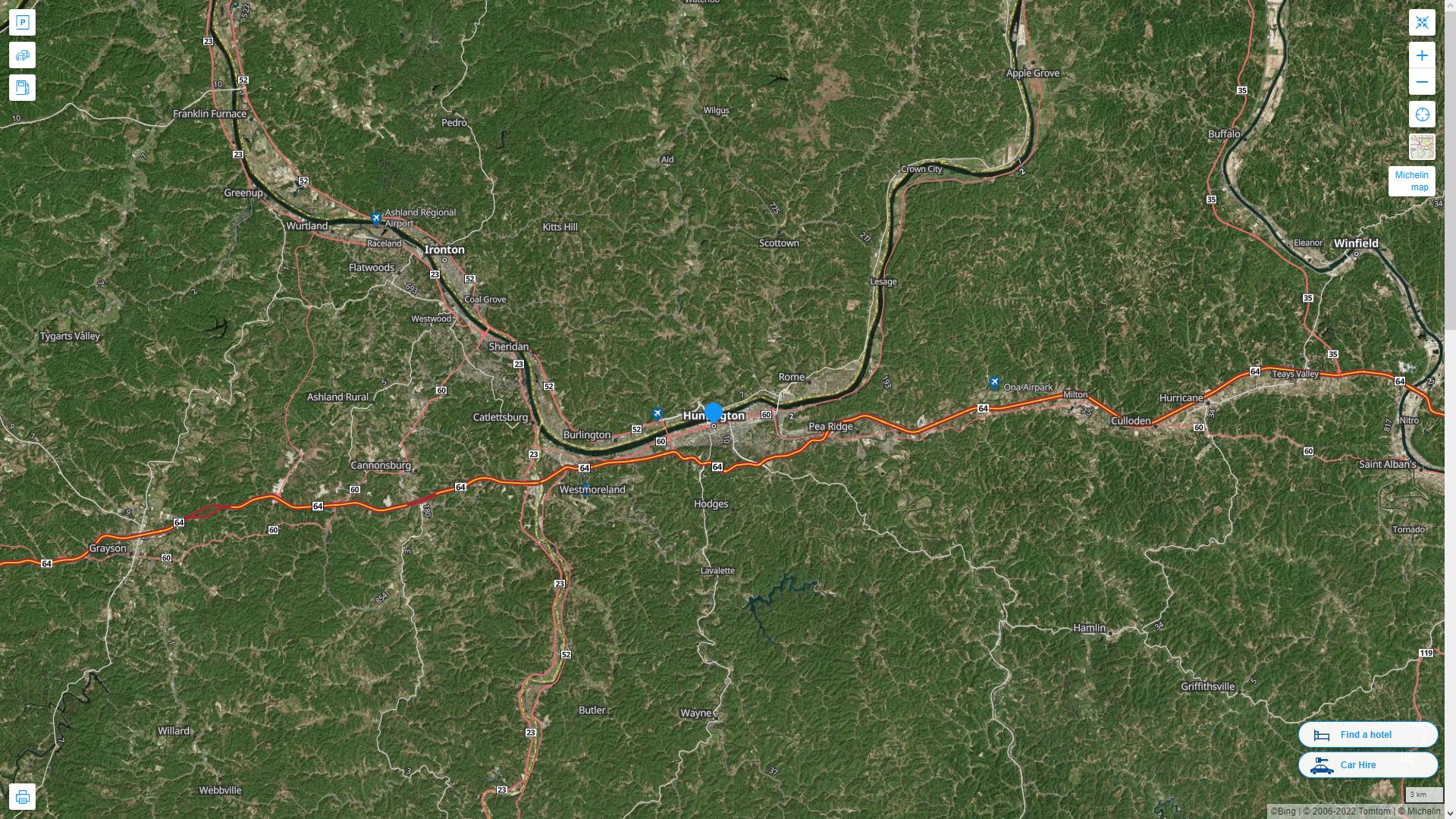 Huntington, West Virginia Map