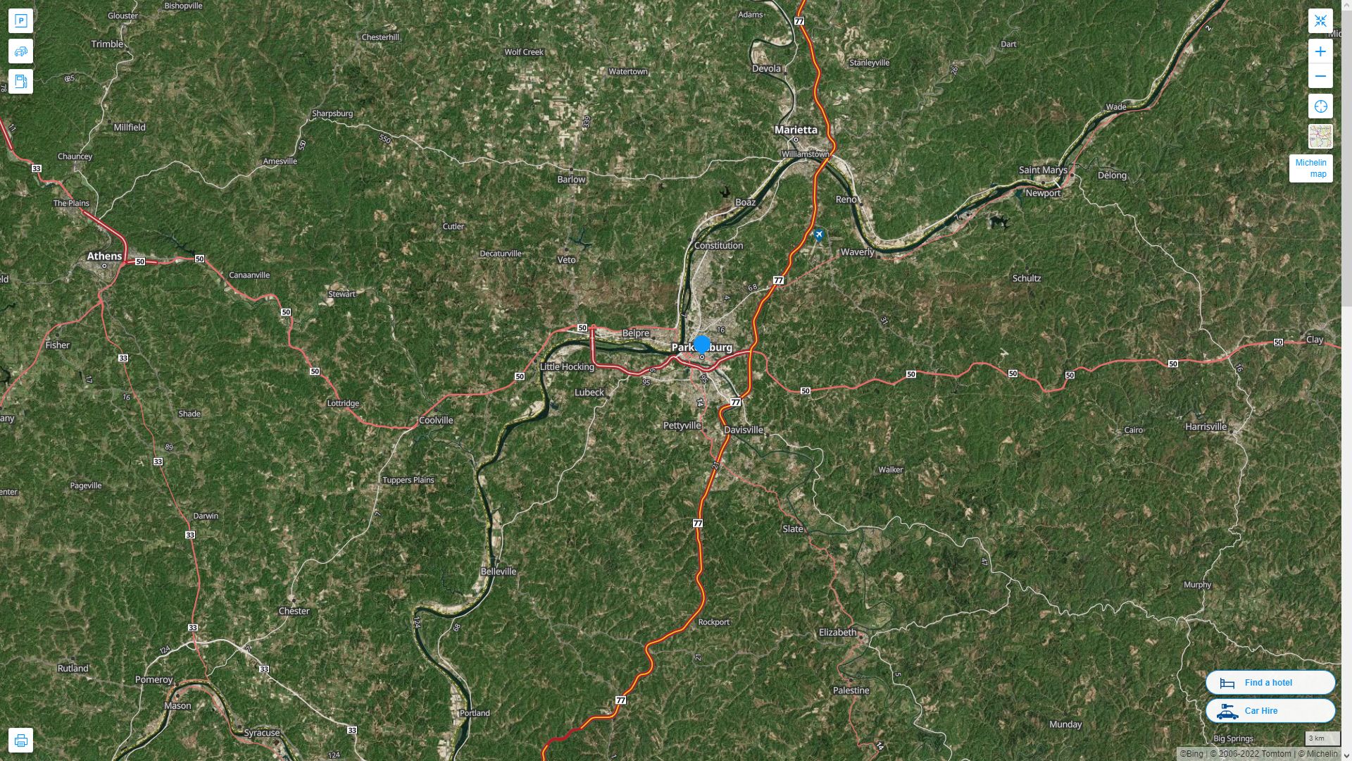Parkersburg West Virginia Map - United States