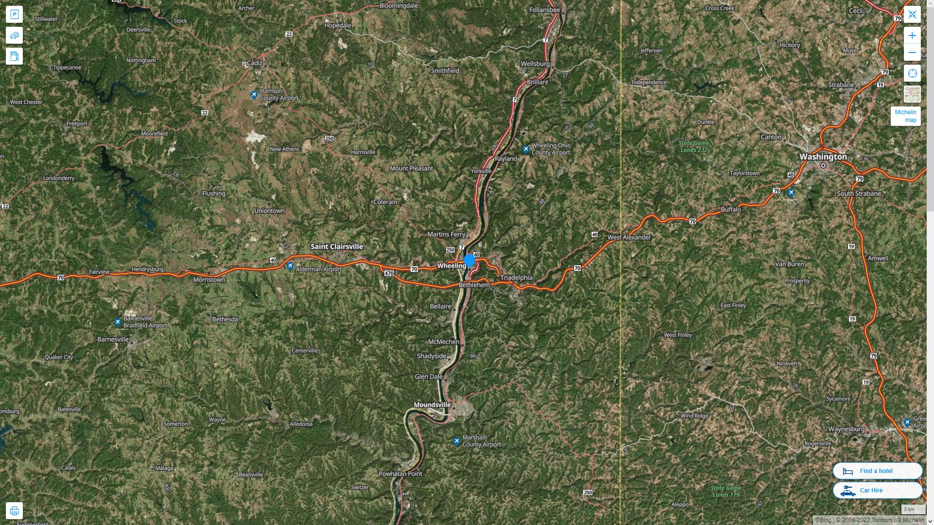 Wheeling, West Virginia Map