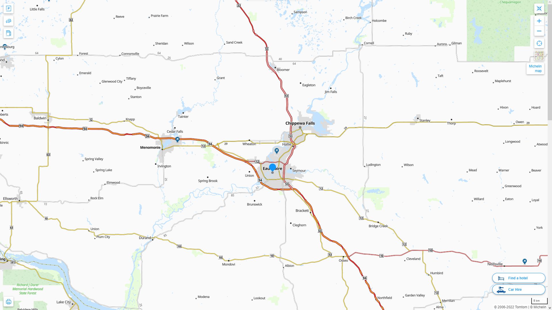 Eau Claire, Wisconsin Map