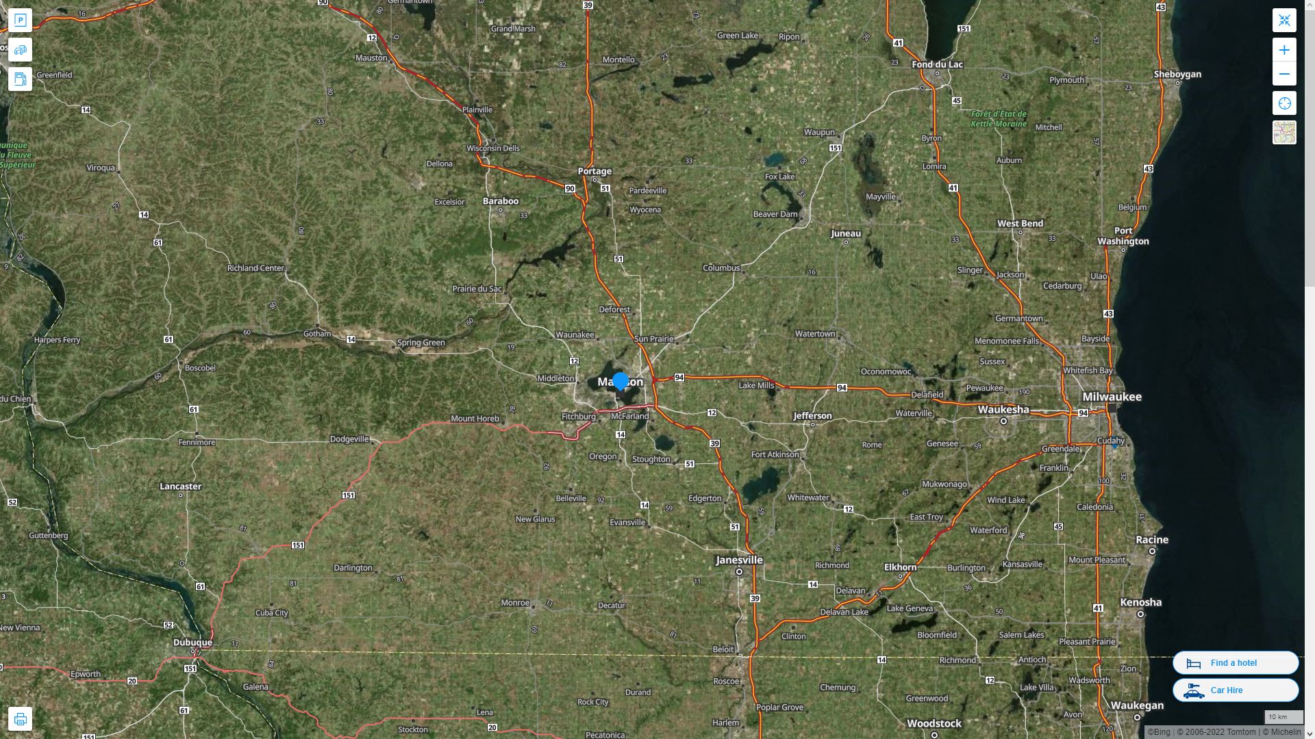 Madison, Wisconsin Map