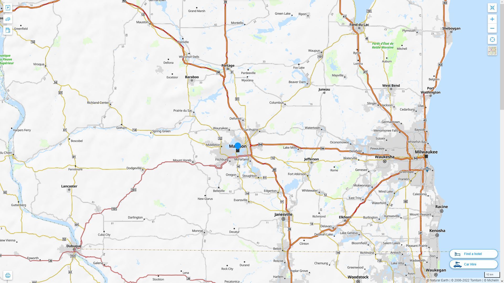 Madison, Wisconsin Map