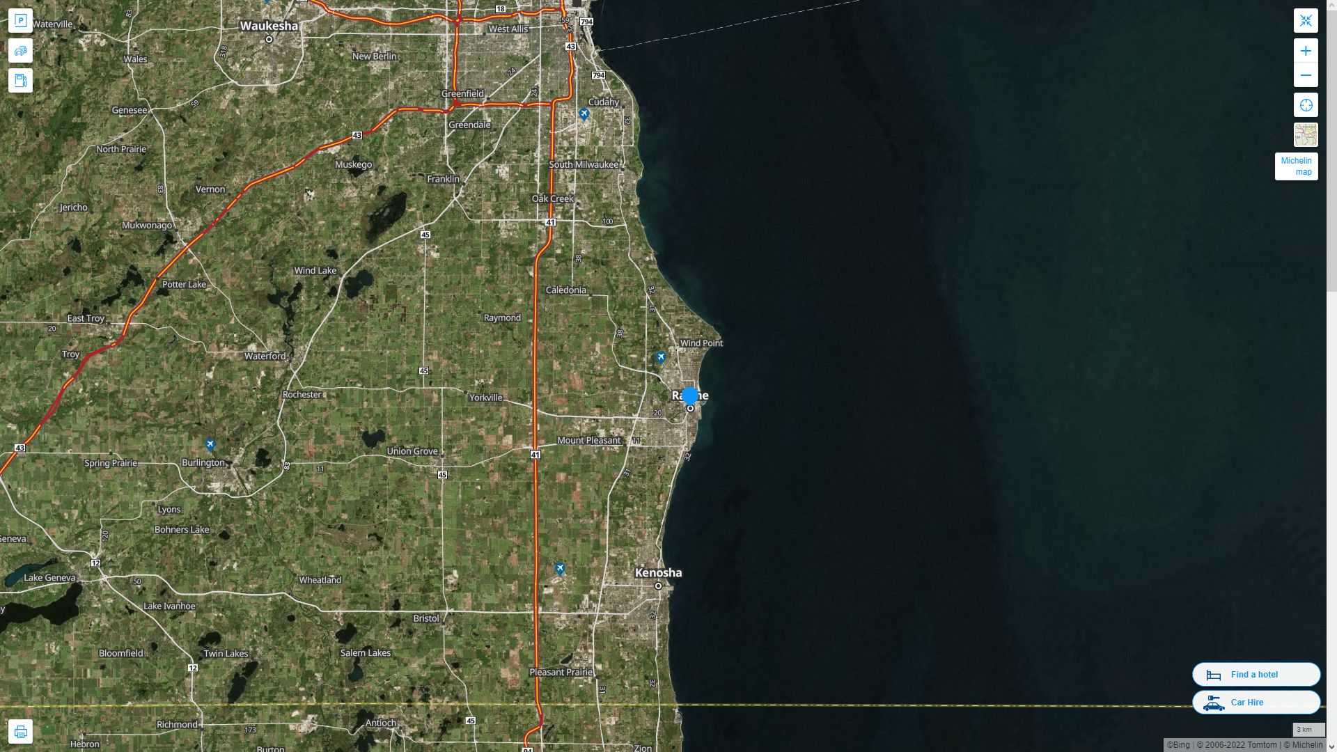Racine, Wisconsin Map
