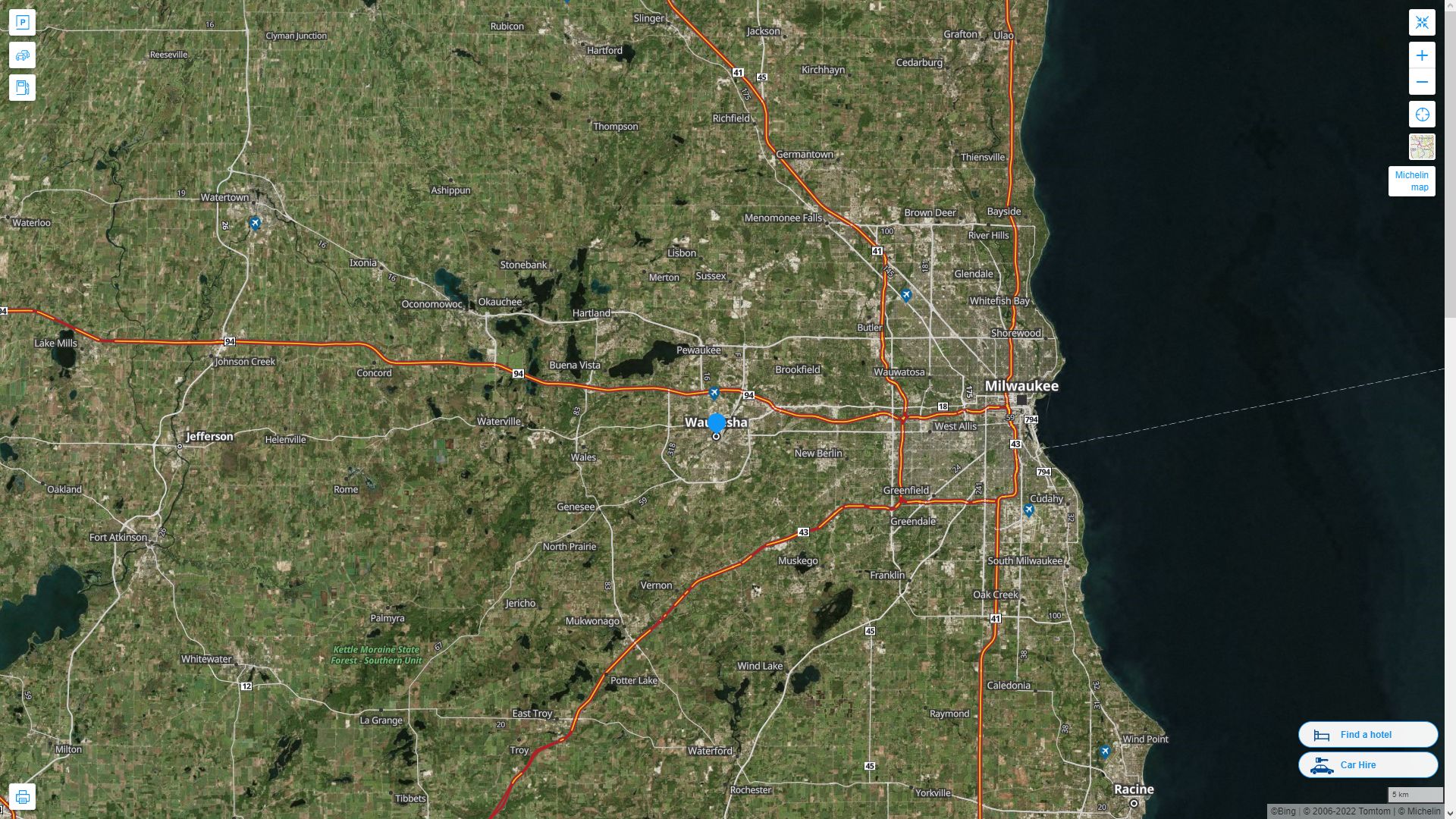 Waukesha Wisconsin Map - United States