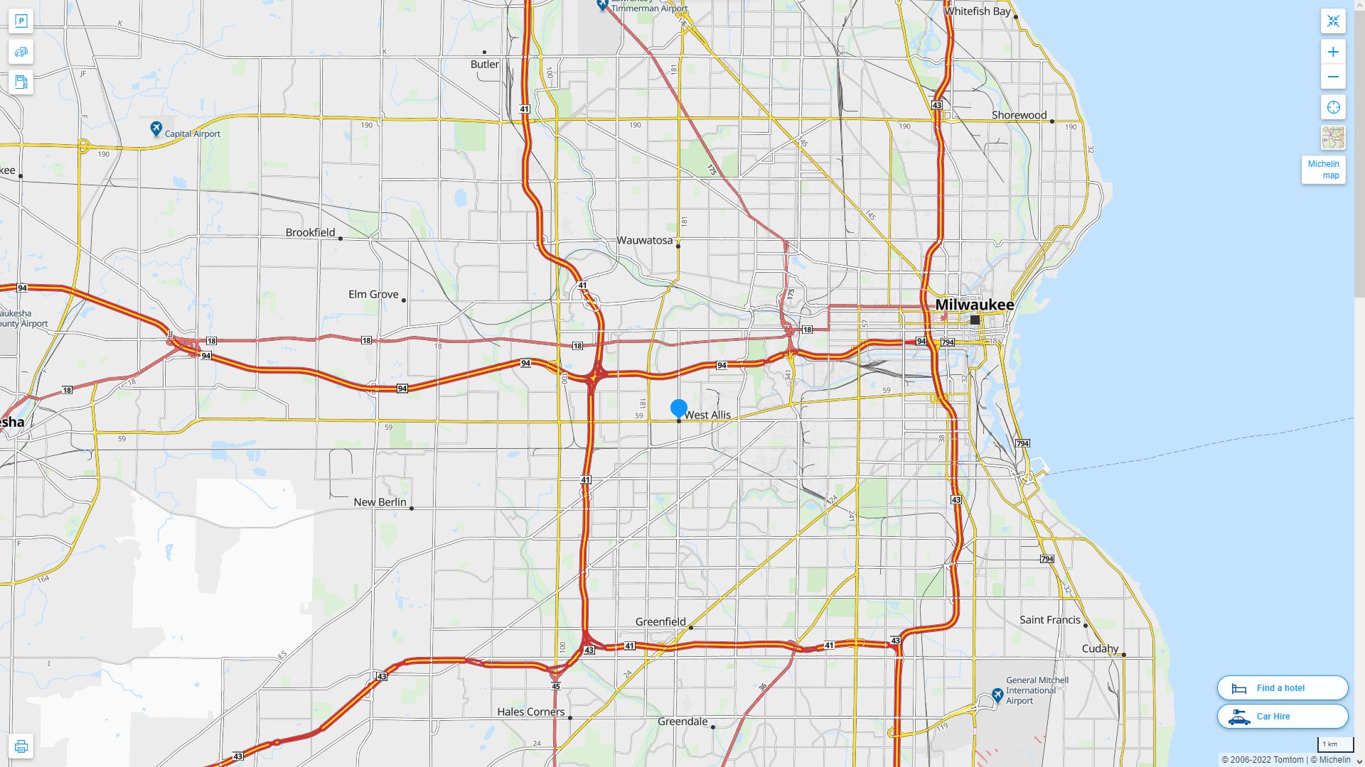 West Allis, Wisconsin Map