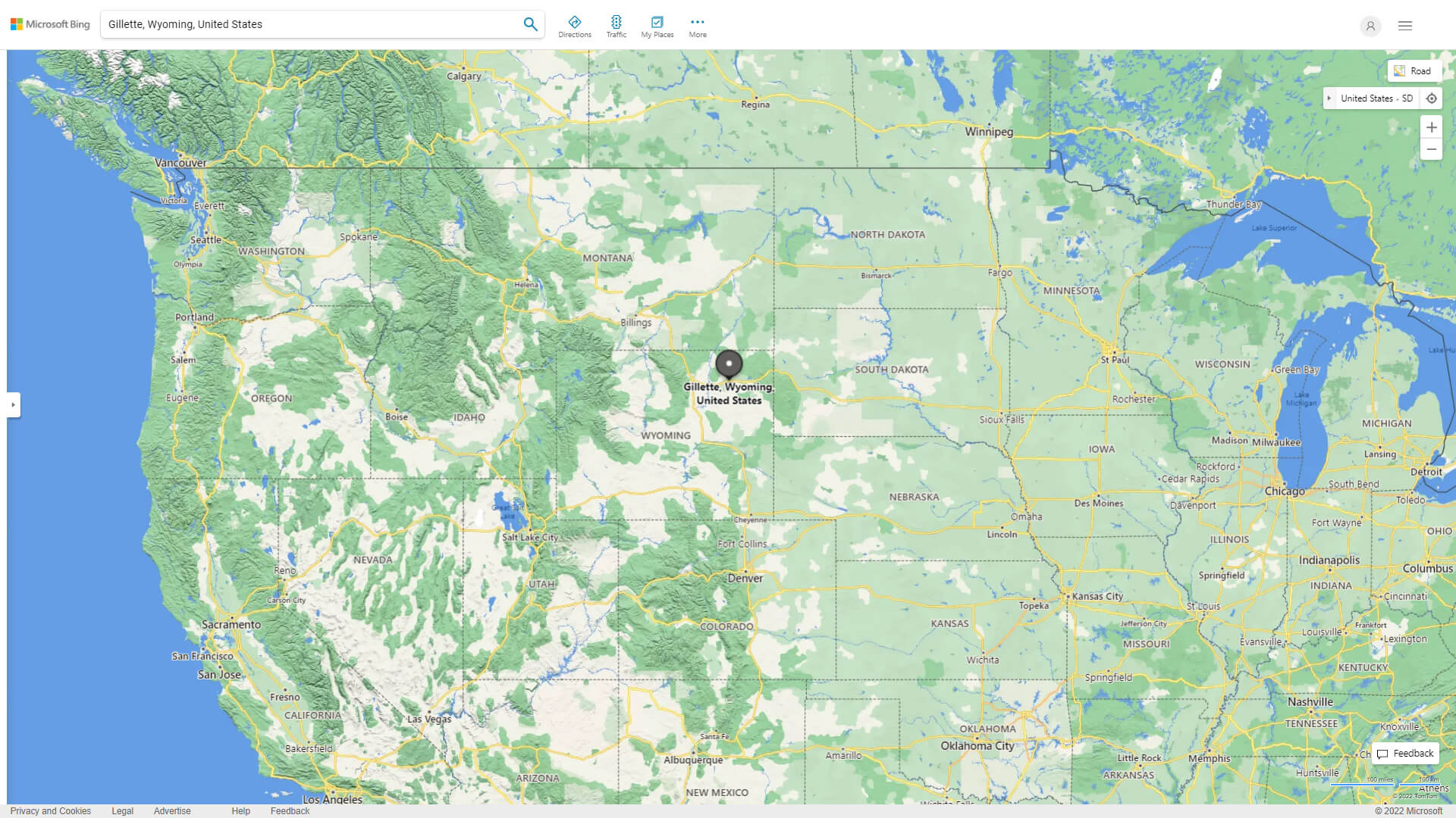 Gillette Wyoming Map - United States