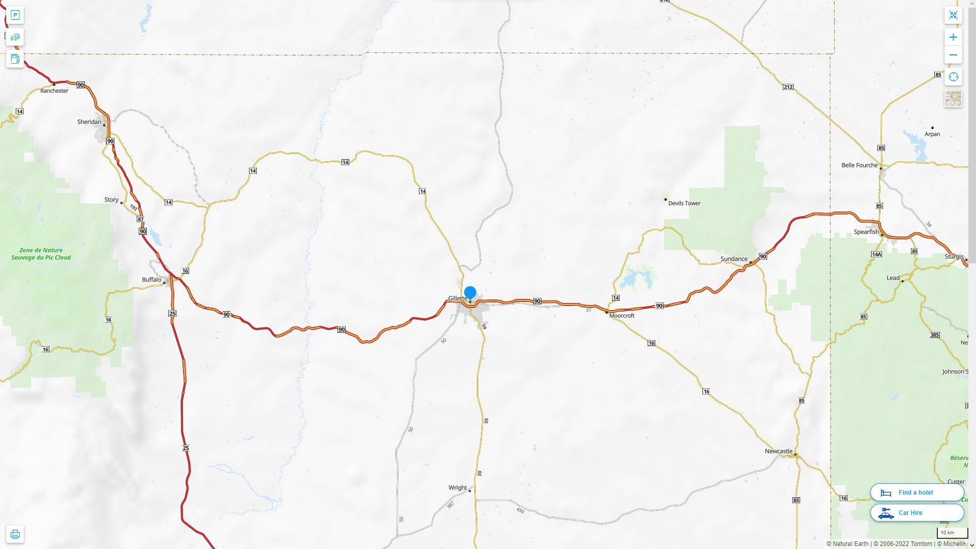 Gillette, Wyoming Map